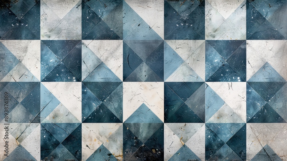 Stylish retro background with checkerboard pattern muted blue and gray ...
