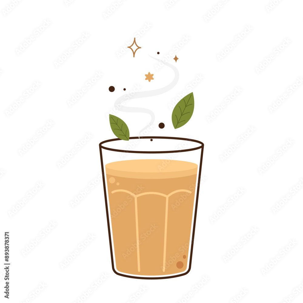 Indian hot drink vector. Indian chai icon. Chai is Indian drink. Kerala ...
