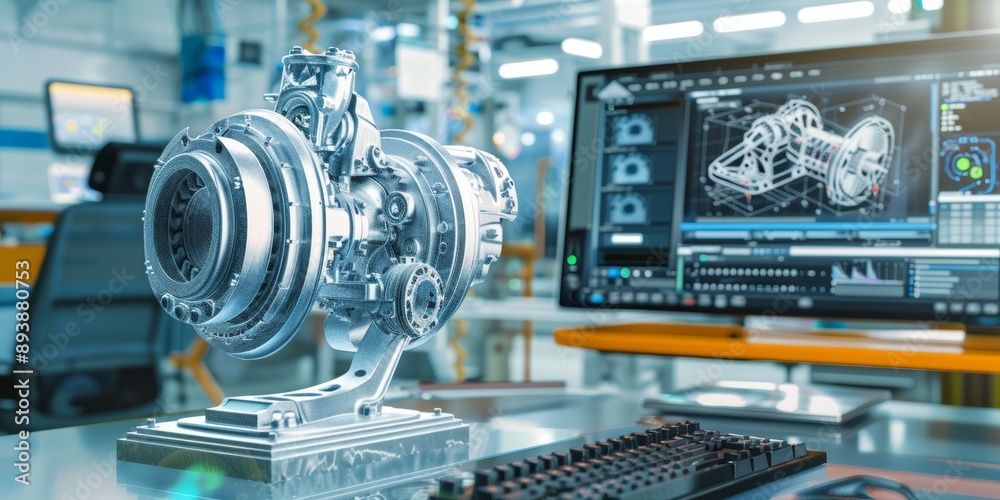 Engineering designer design 3D CAD software program Industrial engine ...