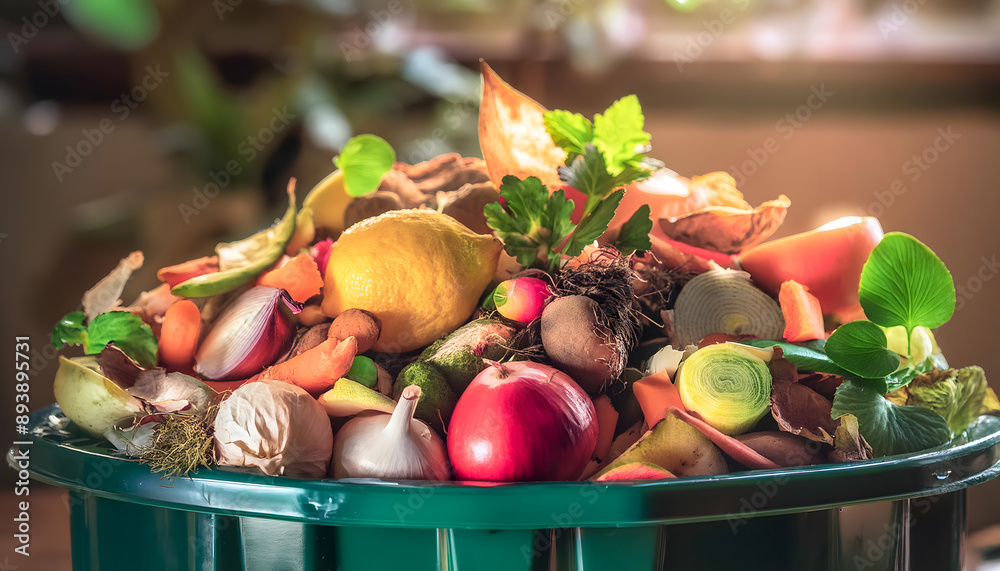Organic waste is turned into compost and garden soil. A symbol of ...