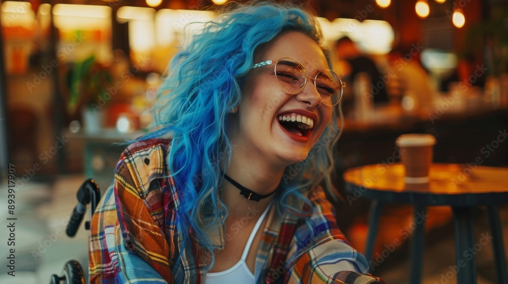 The college student with blue hair is happy with her blue hair color ...