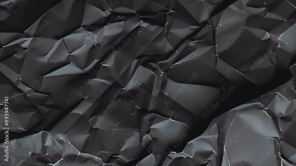 Stop motion animated paper texture background. Crumpled Black Paper ...