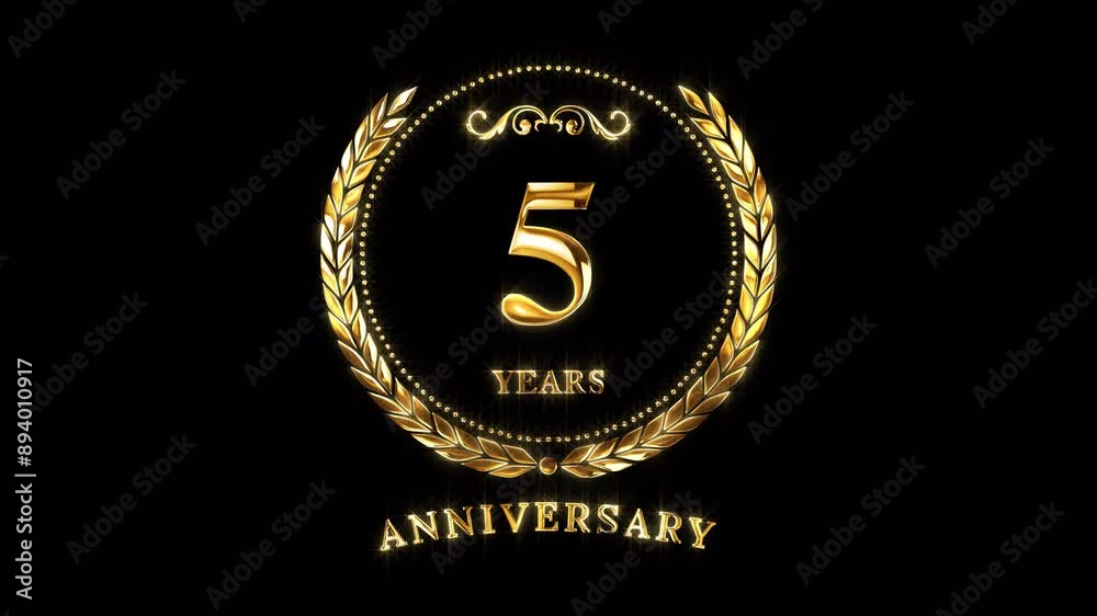 5th Anniversary Celebration. Happy 5 Years Anniversary Animation in ...