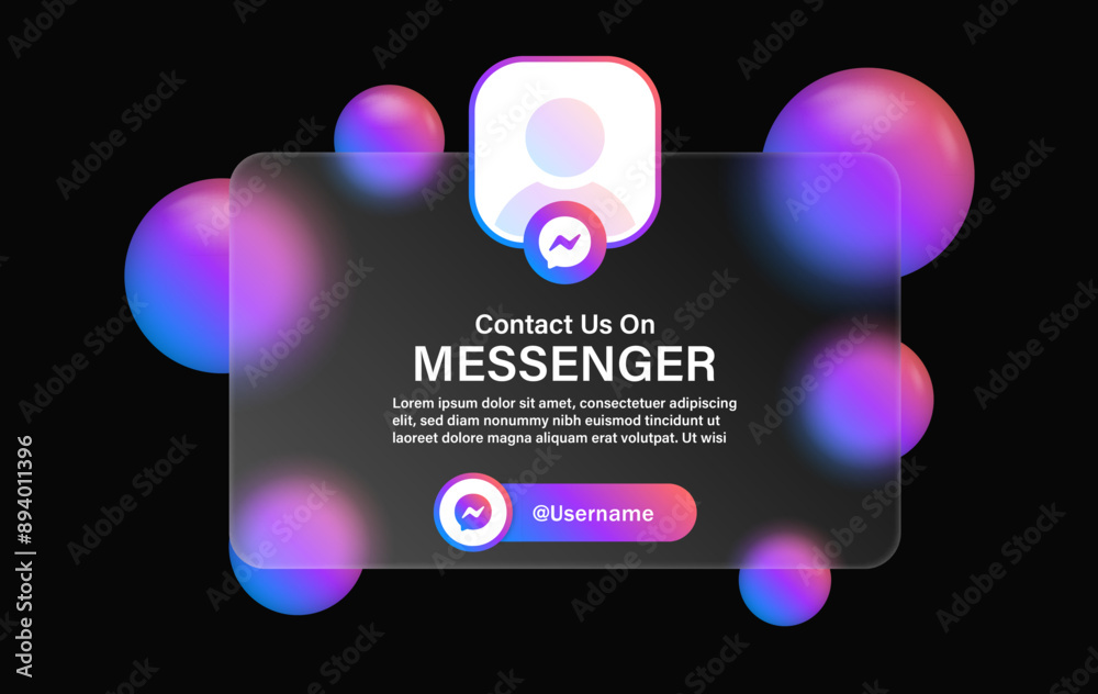 contact us on messenger. messenger logo social media icon button in ...