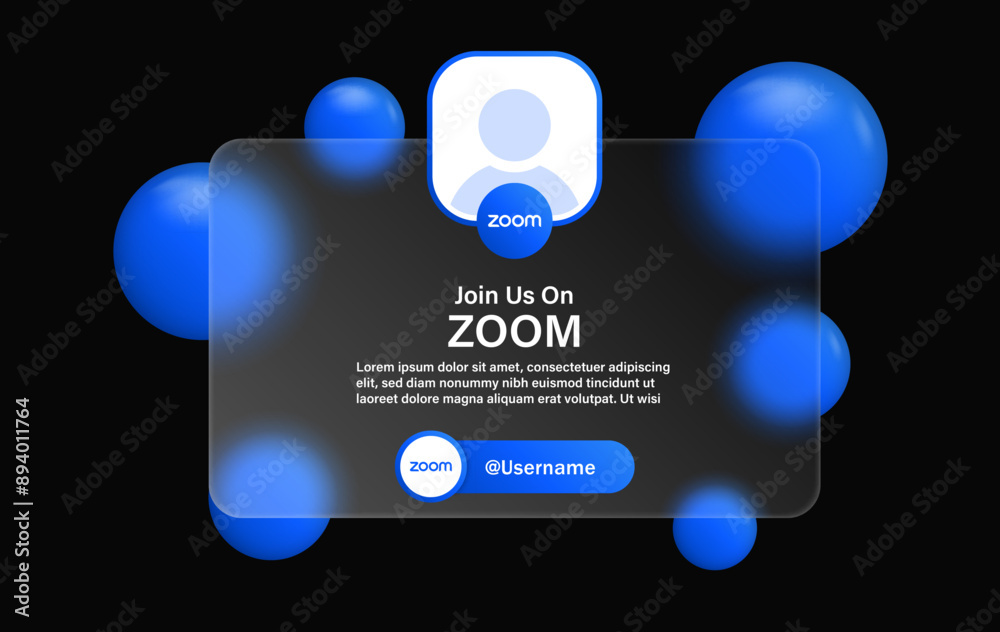 join us on zoom meeting . zoom logo social media icon button in ...