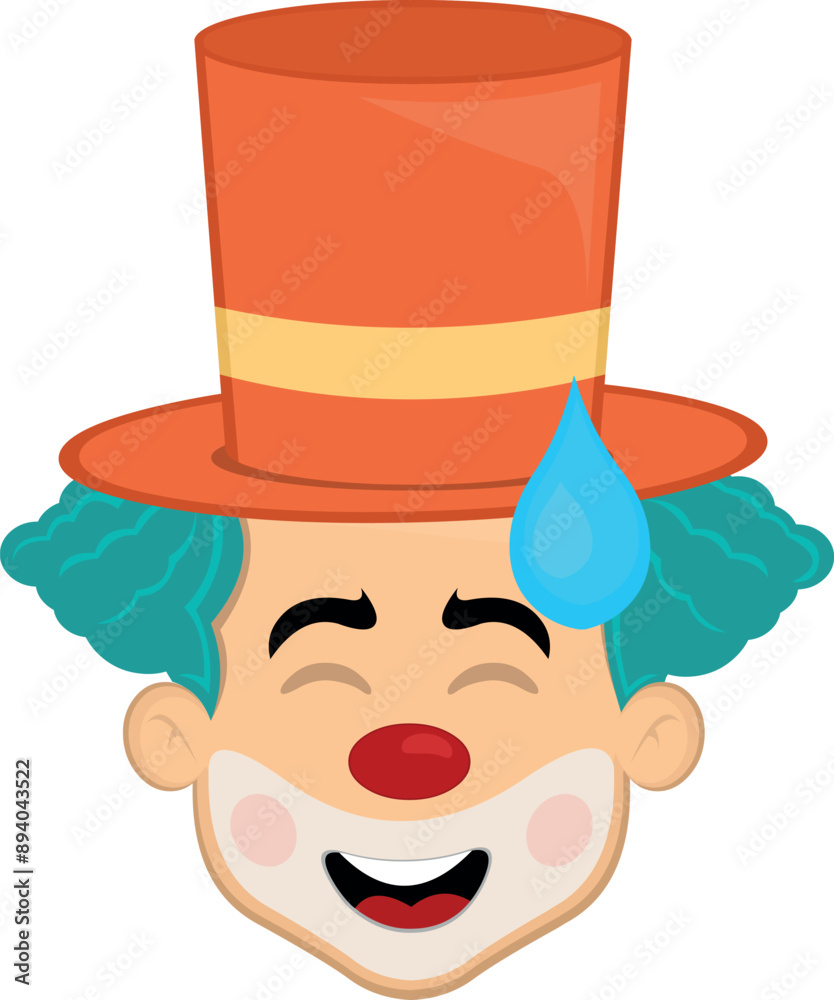 vector illustration face character clown cartoon, with an expression of ...