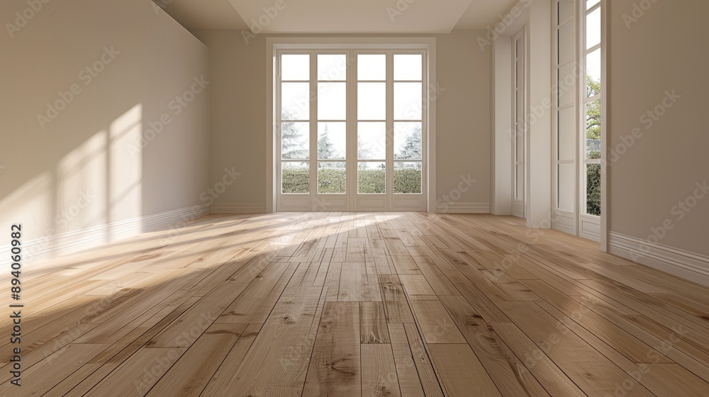 Bare Room with Blonde Hardwood Floors for Design Ideas. Family Room ...