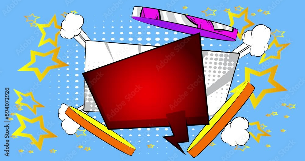 Super vintage cartoon background animation, super comic book backdrop ...