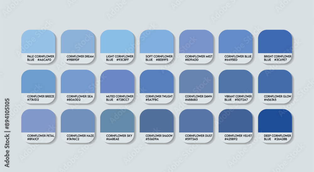 Cornflower Color Palette, Cornflower Color Guide Palette with Color ... Cornflower Color Palette, Cornflower Color Guide Palette with Color ...