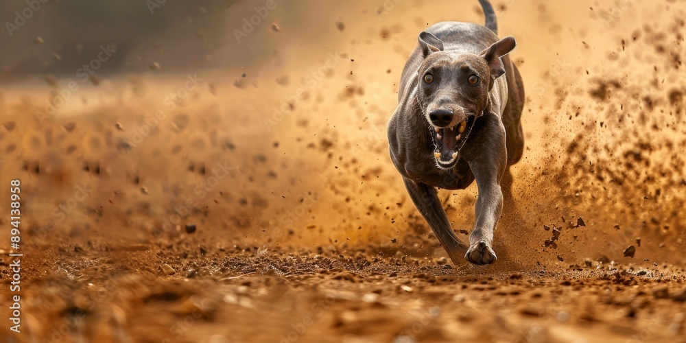 Abstract Australian Greyhound Racing on Dirt: Vibrant Illustration of ...