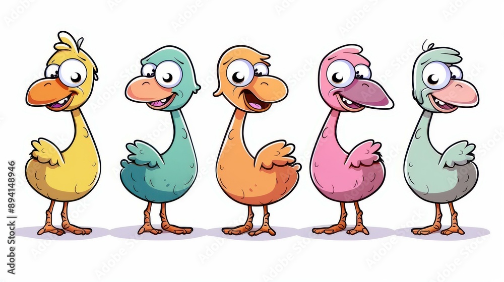 Delightful cartoon dodo birds bring a splash of color to your game ...