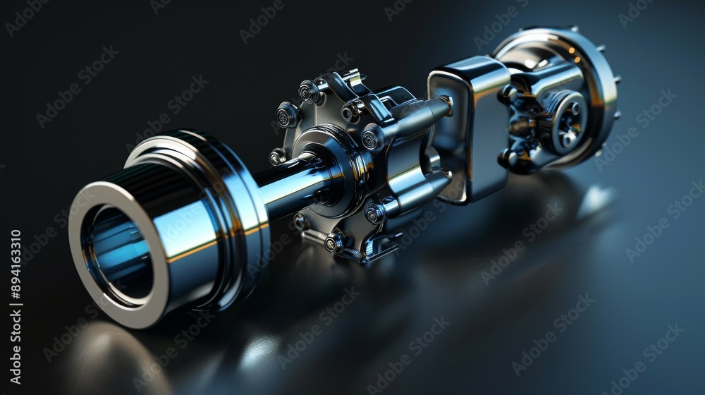 3D illustration of an internal combustion engine's piston and ...