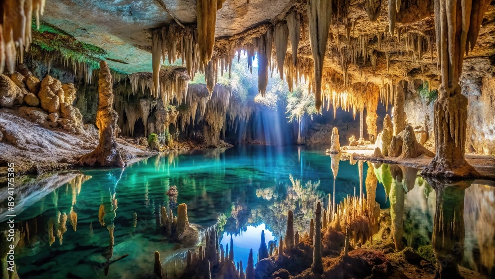Foto de Symmetrical underground caves in Cenote Siete Bocas, Riviera ...