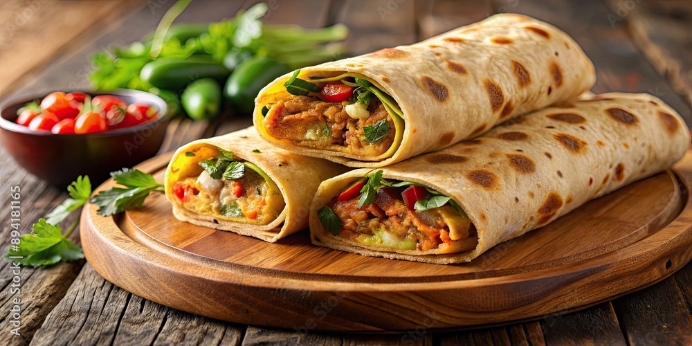 Delicious Pakistani fast food Roll Paratha with spicy fillings ...