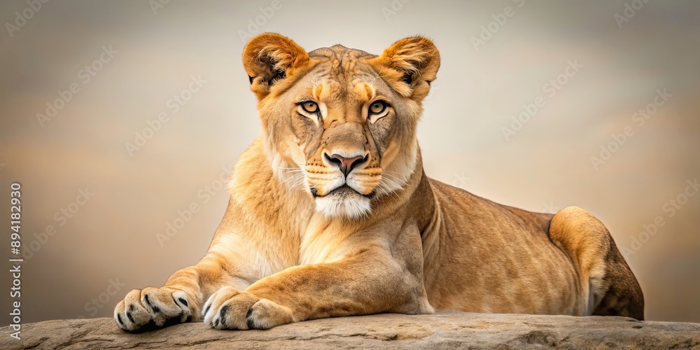Lioness pose pack made from natural materials on a background, lioness ...