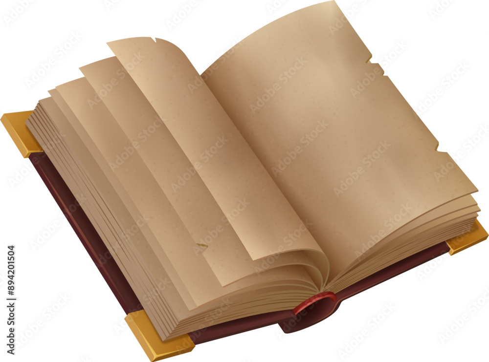 Ancient book with open pages for mystery game of ancient adventure ...