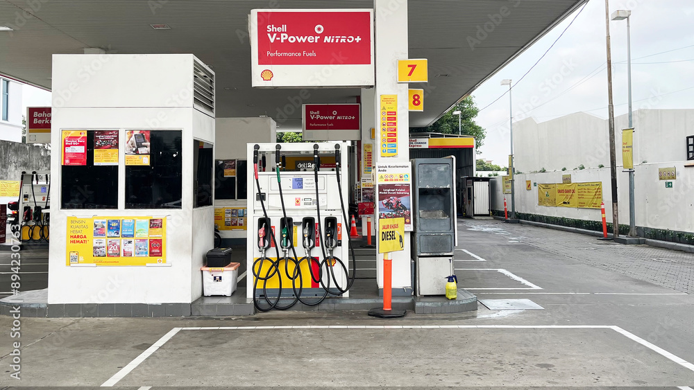 Jakarta, Indonesia - July 23 2024: Shell petrol station in Jakarta ...