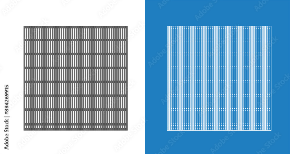 Architectural and technical visualization wireframe blueprint of grid ...