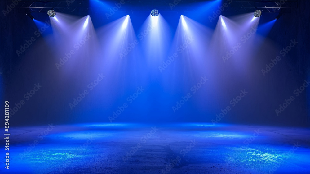 Abstract background with stage lights, dark room for product ...