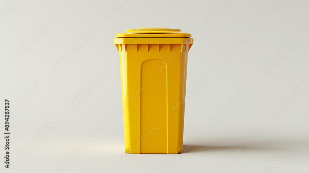 Yellow bins in the park / Wheeled garbage cans on the street. Yellow ...