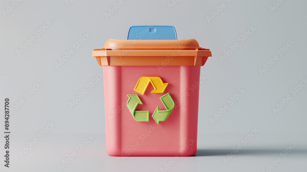 Stack of biological biohazard infected red bins. Sign showing the ...