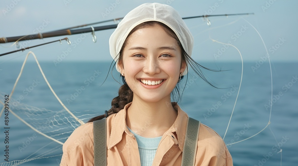 Realistic hyper-detailed portrait of a cheerful young Asian woman ...