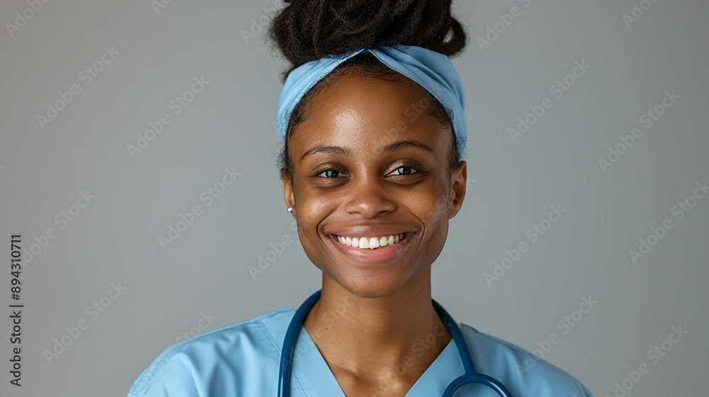 Realistic hyper-detailed portrait of a cheerful young African woman ...