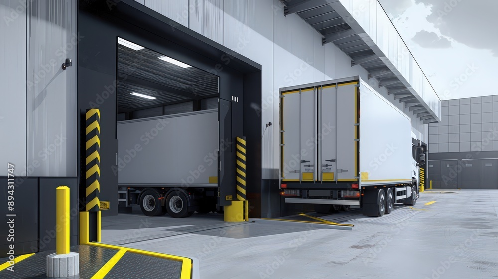 Loading docks with automated truck restraint systems and vehicle safety ...