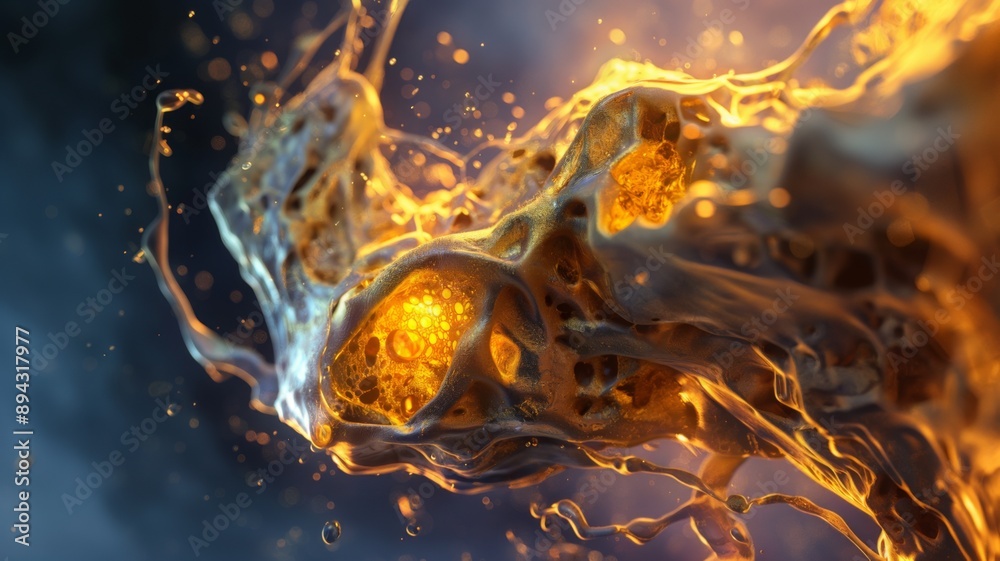 Conceptual biomorph illustration abstract digital artwork, fluid shapes ...