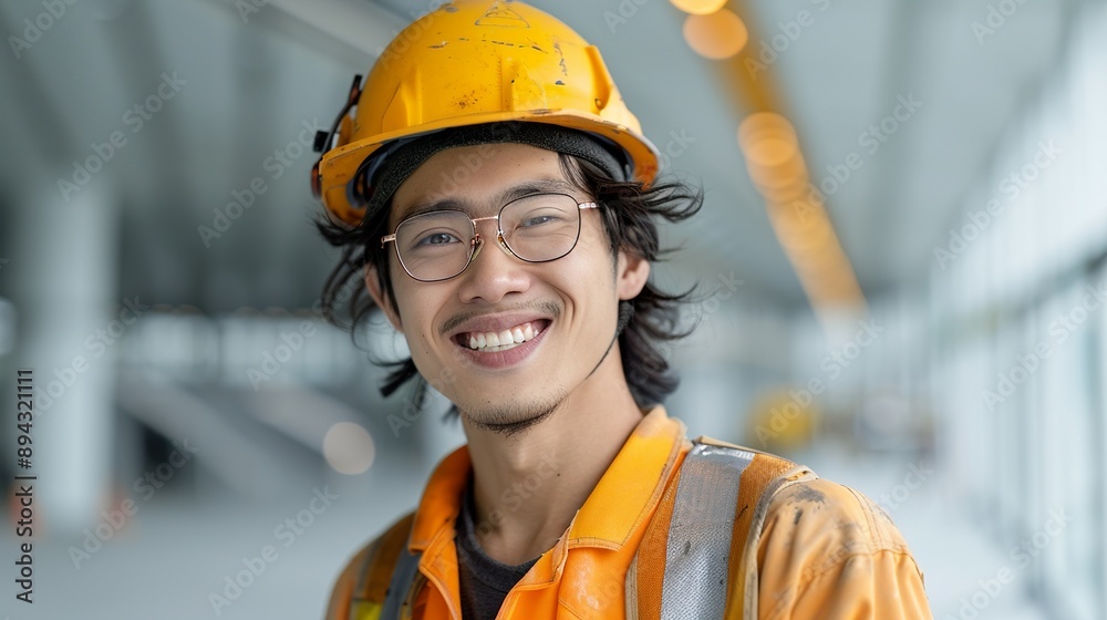 Realistic hyper-detailed portrait of a cheerful young Asian man ...
