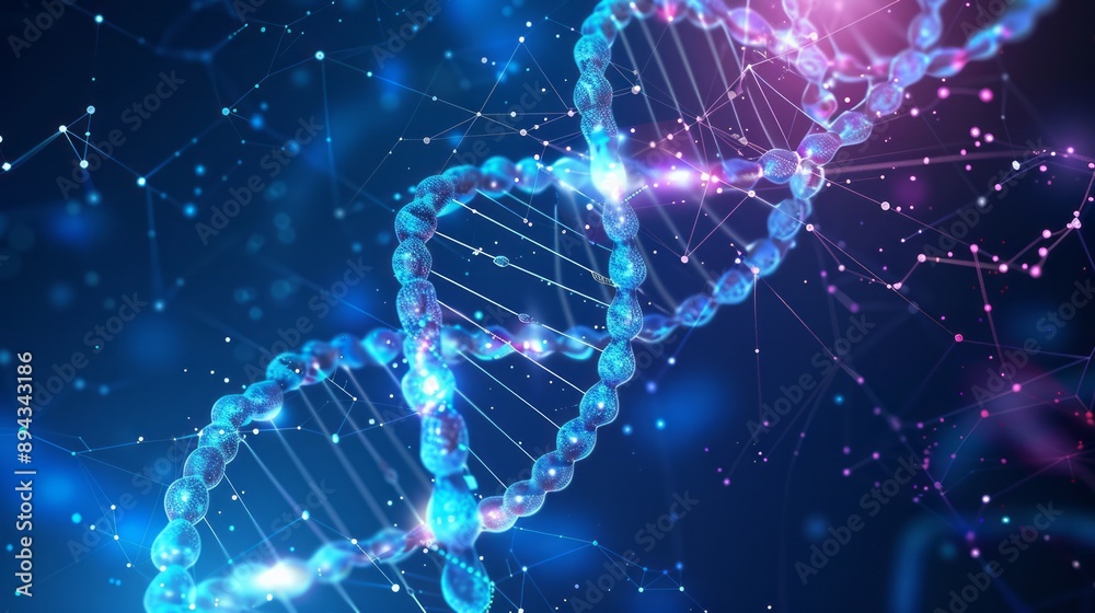 Structure of molecule and communication concept with dna, atom, and ...