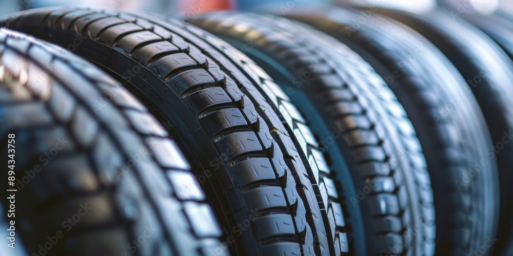 Precision Engineering: Close-up of High-Performance Tire Treads ...