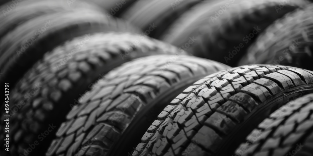 Precision Engineering: Close-up of High-Performance Tire Treads ...