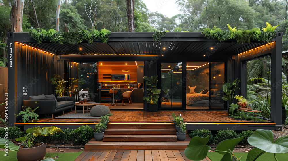 a modern modular home constructed from shipping containers, mobile ...
