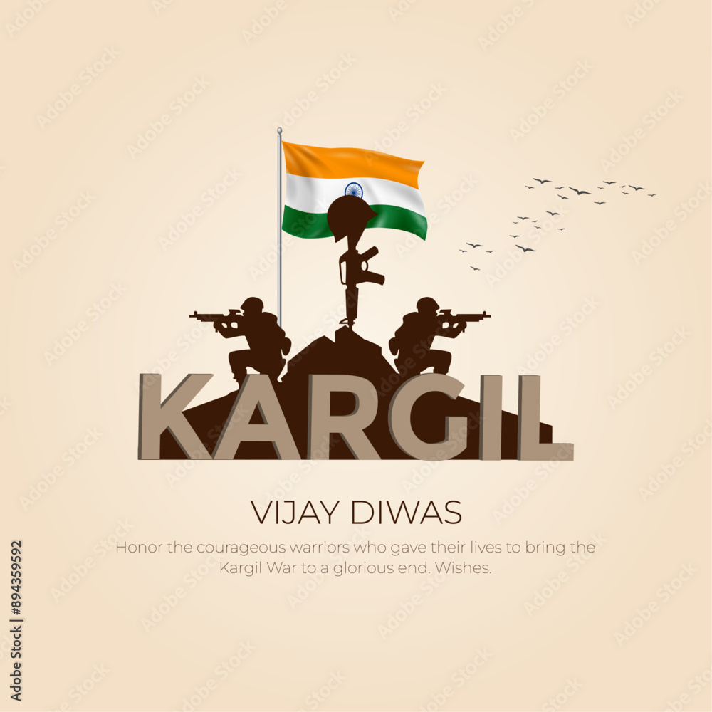 Vetor de Happy kargil vijay diwas. 26th July Kargil Vijay Diwas Design ...