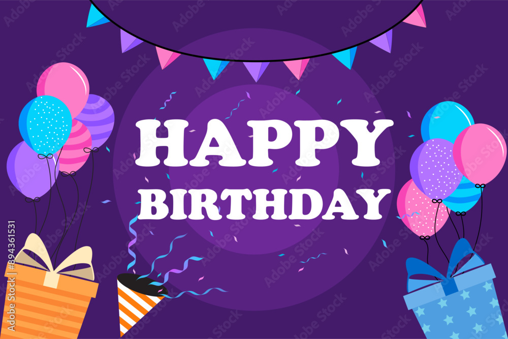 Happy Birthday Wishes: Colorful and Festive Greeting Illustration for ...