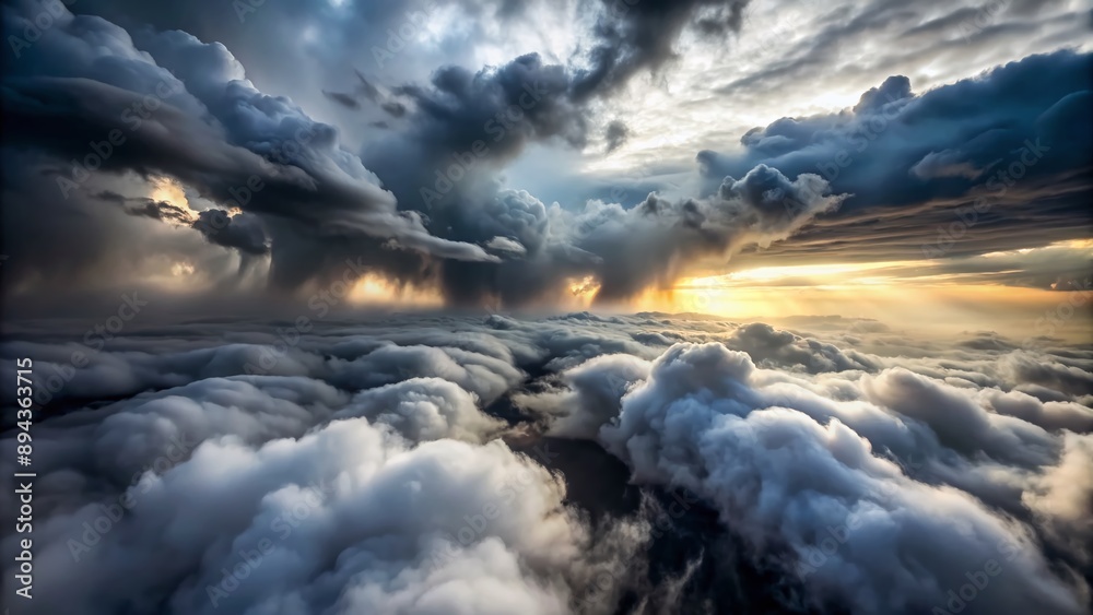Dramatic grey cloudy sky with dark foreboding clouds, menacing stormy ...