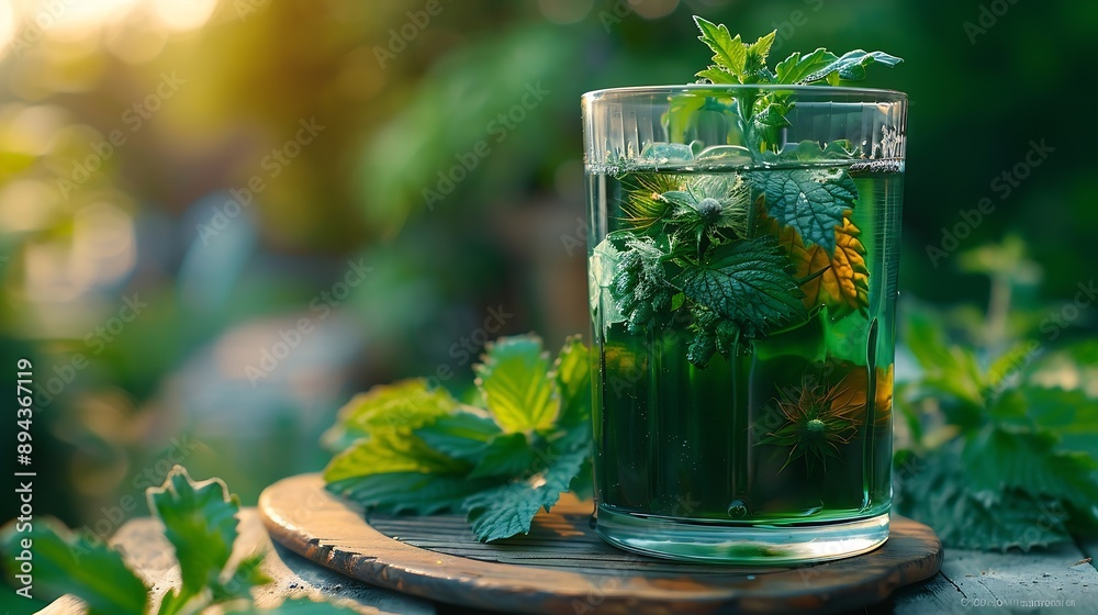 Nettle Tea cold plant drink iced tea or lemonade Organic natural herbal ...