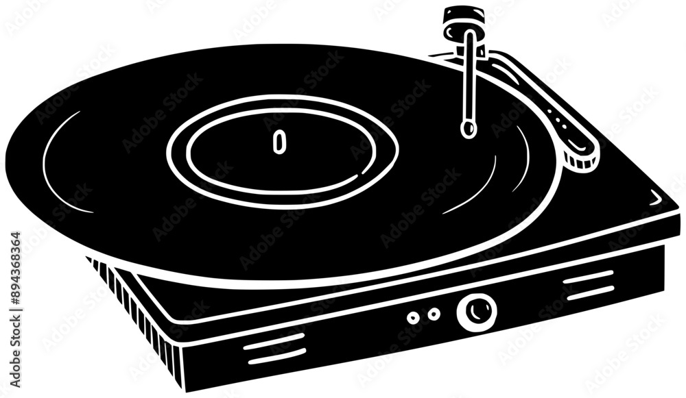 vinyl illustration music silhouette record logo disc icon retro outline ...