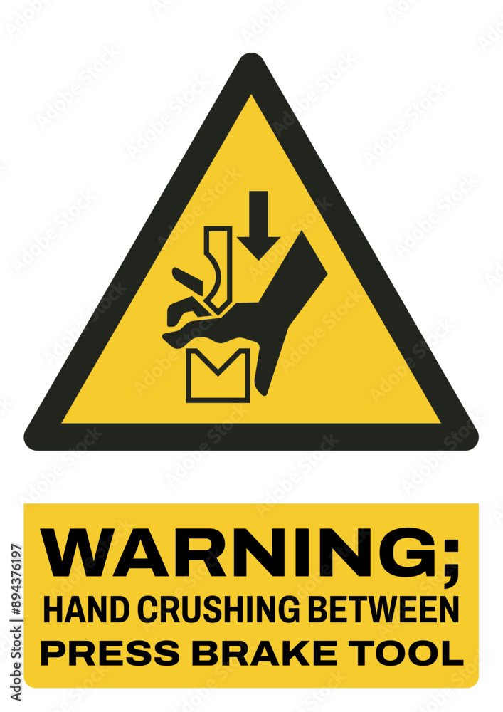 ISO warning safety signs tex variation_warning ; hand crushing between ...