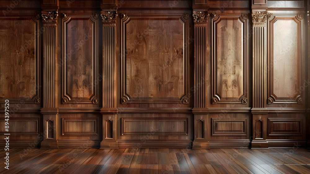 Classic premium luxury wood paneling wall background or texture. Highly ...