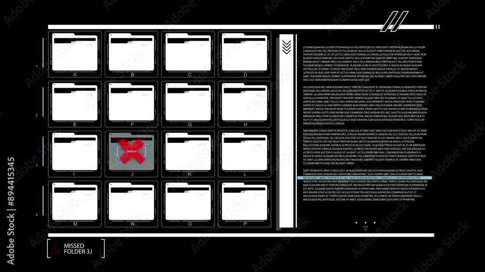 Vidéo Stock A computer screen shows a file explorer window with a grid ...