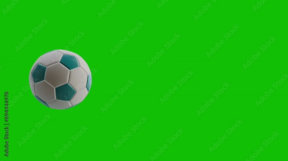 Soccer Football Rotating Spin Animation On Chroma Key Green Screen. 4K ...