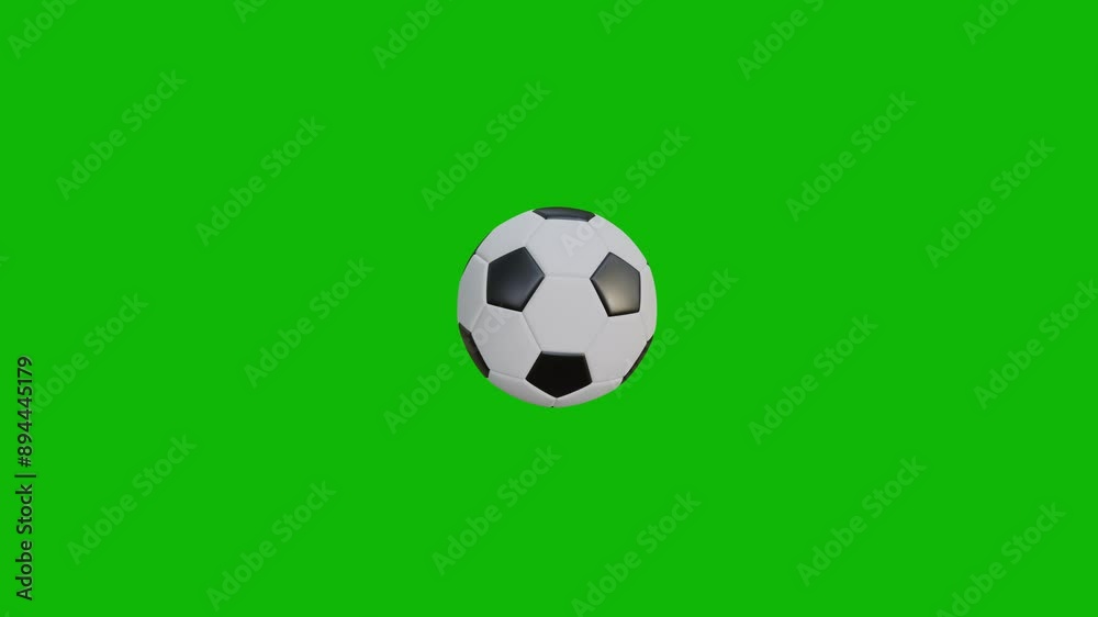 Soccer Football Rotating Spin Animation On Chroma Key Green Screen. 4K ...