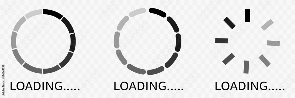 set and loading icons. loading icon . waiting icon sign, progress, load ...