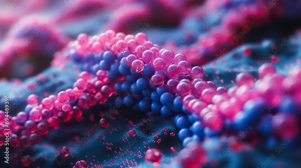 Triple-helical structure of the collagen molecule, showcasing amino ...