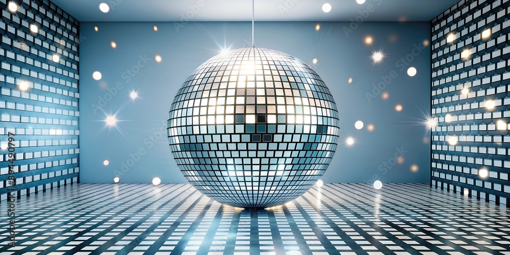 Retrofuturistic interior with glowing neon stripes, slatted floors and ...