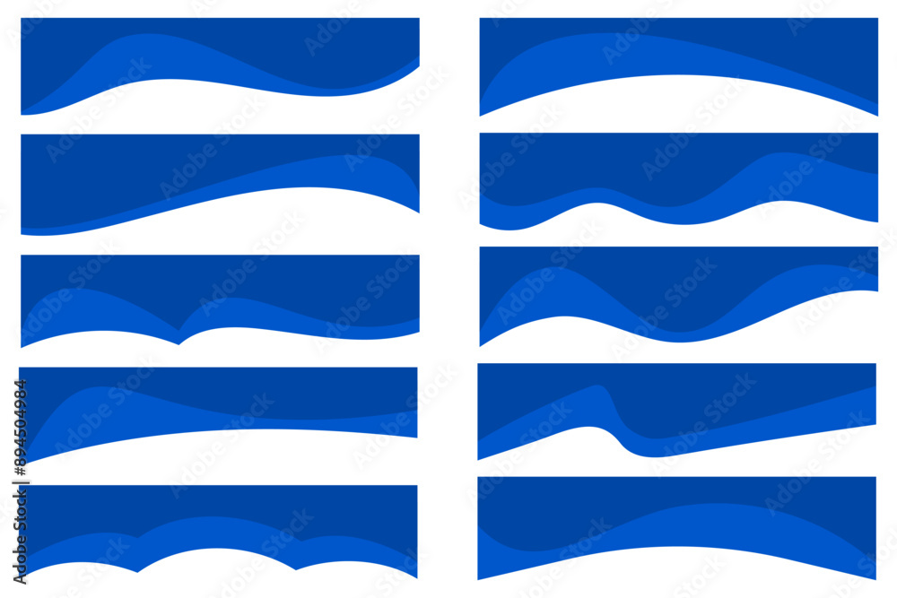 Header shape background for website design. Vector blue border for ...