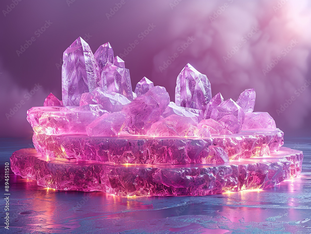 Crystal podium diamond 3d background display glass jewelry product ...