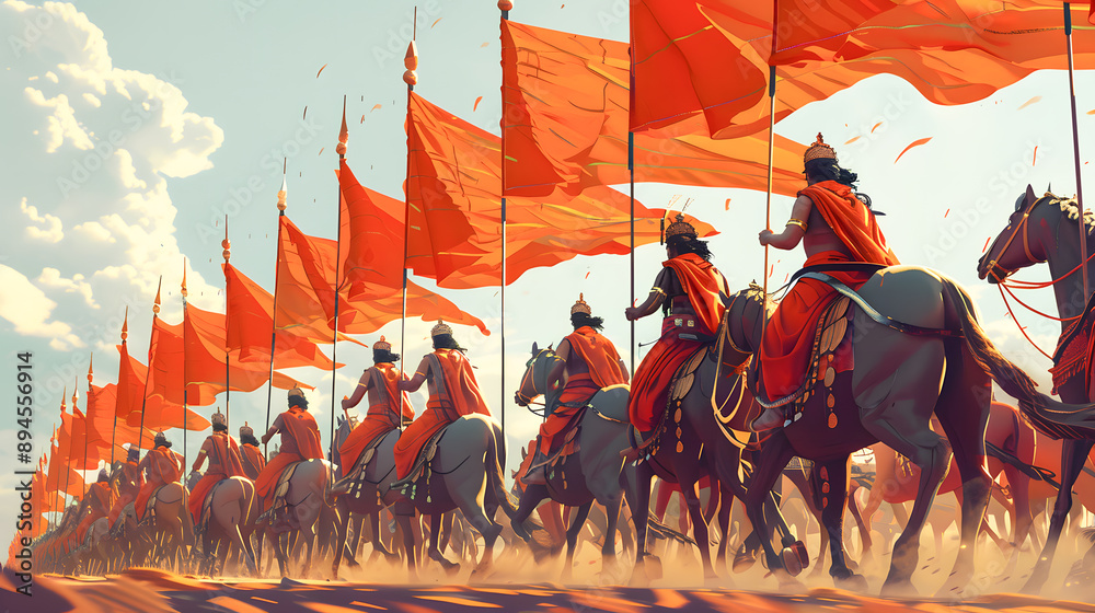 image depicting the war between the Pandavas and Kauravas, as mentioned ...